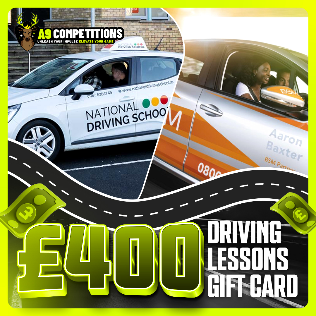 £400 DRIVING LESSONS GIFT CARD – A9 Competitions